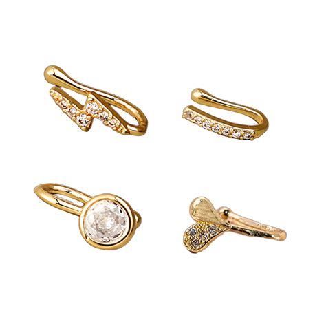 Designice 4pcs Nose Rings Unique U Shape Design Nose Rings For Women Stylish Jewelry Accent Nose