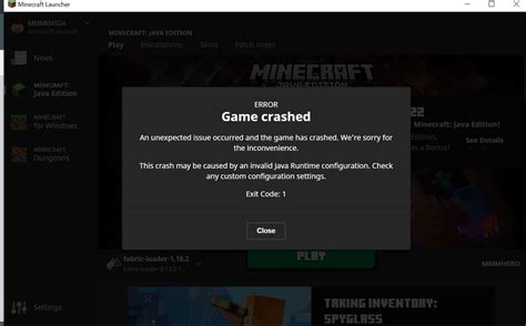 Crashing Due To Invalid Java Runtime Configuration Rfabricmc