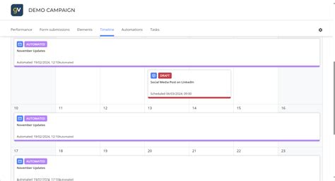 Timeline Gold Vision Help Centre