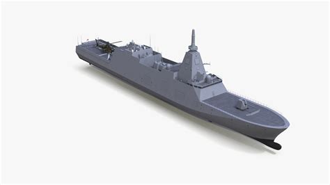 Japanese Mogami Class Frigate Ffm 2 With Helicopter 3d Model