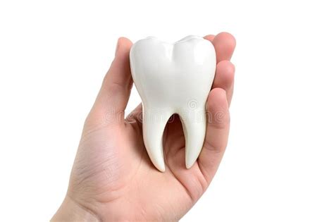 Holding A Beautiful Big Tooth On A White Background Stock Illustration