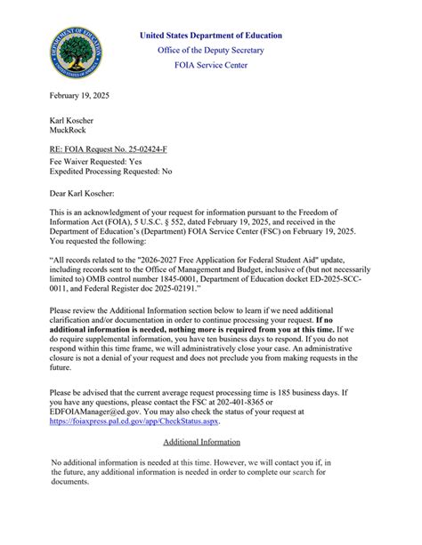 Foia Acknowledgment Letter Documentcloud