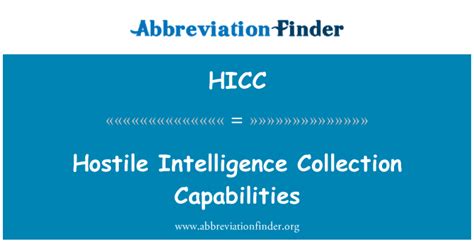 Hicc Significa Capacidades De La Colección De Inteligencia Hostiles Hostile Intelligence