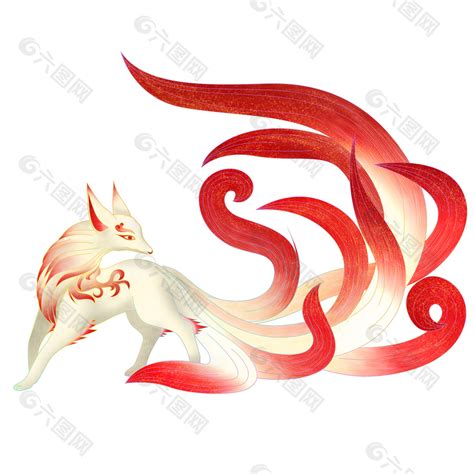 山海经神话九尾狐插画平面广告素材免费下载 图片编号 9418258 六图网