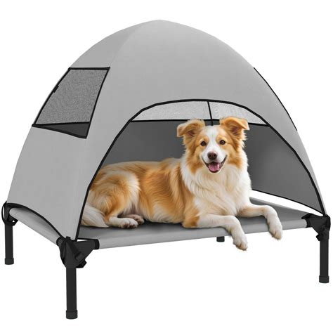 Pawhut Hundeliege Outdoor Mit Dach Erhöhtes Hundebett Hornbach