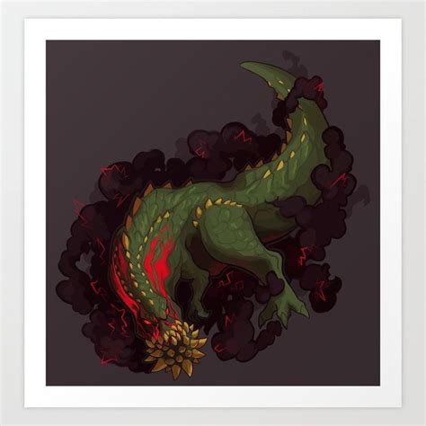 Art Print Deviljho By Ginsengandhoney X Small Society6 Monster Hunter Art Monster Hunter