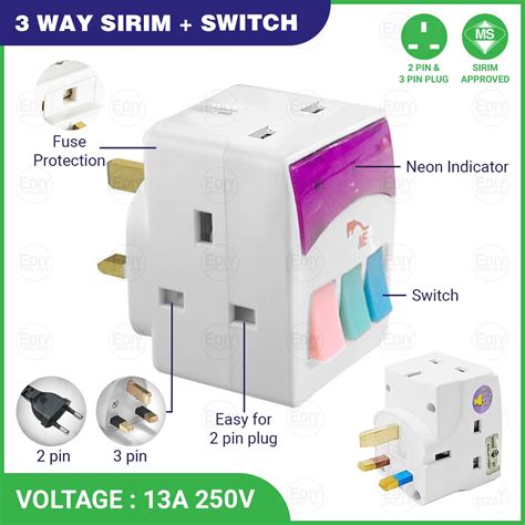 Multi Plug Multi Socket 13a Square Pin Universal Plug Travel Adapter Tobo 3 Way Outlet