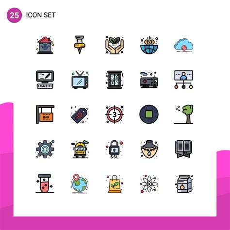 Set Of 25 Modern Ui Icons Symbols Signs For Sync Cloud Eco Globe Finance Editable Vector Design