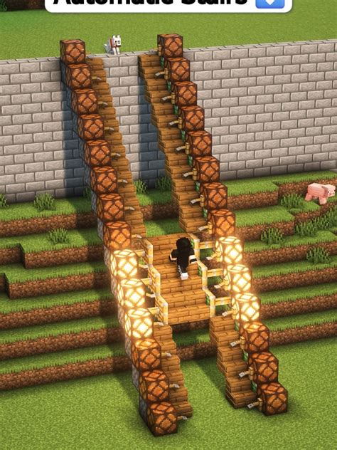 Minecraft Automatic Stairs Tutorial For Easy Building Tiktok