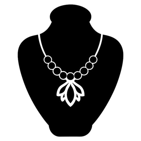 Premium Vector Necklace Silhouette Vector Illustration