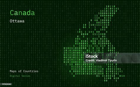 Canada Map Shown In Binary Code Pattern Tsmc Matrix Numbers Zero One