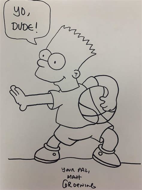 Bart Simpson Signed Sketch