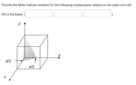 Provide The Miller Indices Notation For The Following