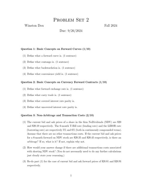 problemset 2 2024 pdf futures contract dow jones industrial average