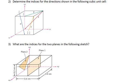 Solved 2 Determine The Indices For The Directions Shown In