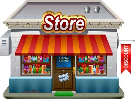 Small Shops Supermarket Shop Vector Vectors Graphic Art Designs In