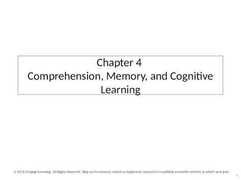 pptx chapter 4 comprehension memory and cognitive learning