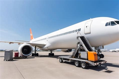 Premium Photo Preparing The Aircraft Before Flight Loading Of Baggage Food For Flight Checkin