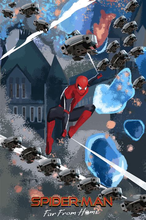 Spider Man Far From Home Fan Poster Spiderman Spiderman Artwork