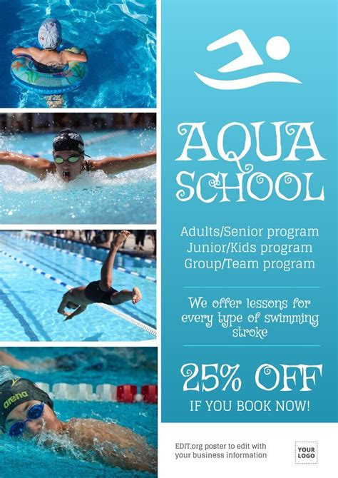 Create Swimming Lessons Ads With Free Templates