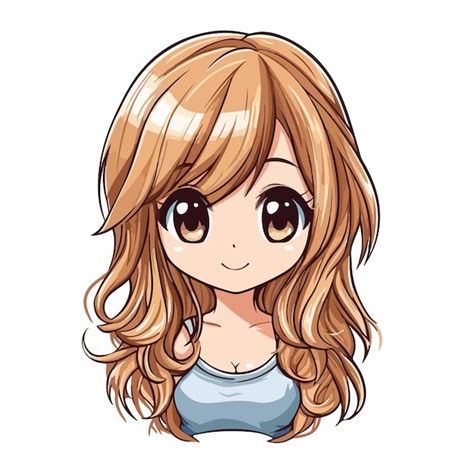 Chibi Anime Girl Avatar Contour Vector Illustrazione Vettore Premium Generato Dallia