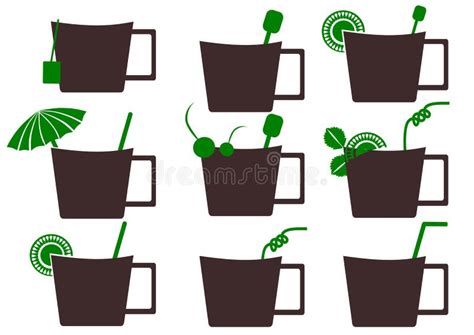 Drinking Glass Set Flat Design Stock Illustration Illustration Of