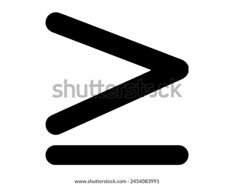 Greater Than Equal Symbol Silhouette Vector Stock Vector Royalty Free