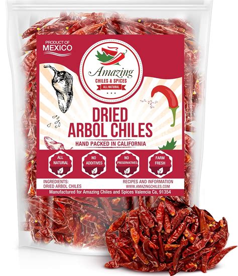 Chile De Arbol 8oz Dried Whole Red Chili Peppers