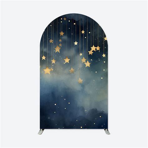 Aperturee Gold Star Night Cloud Bokeh Arch Backdrop For Party Custom
