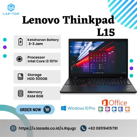 Laptop Lenovo Thinkpad L15 Intel I3 Gen 10 RAM 8GB HDD 500GB 15 Inch Lazada Indonesia
