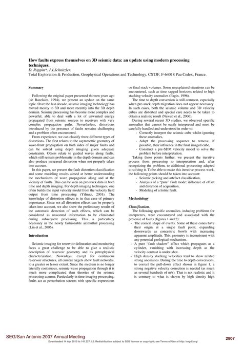 Pdf How Faults Express Themselves On 3d Seismic Data An Update Using Modern Processing Techniques