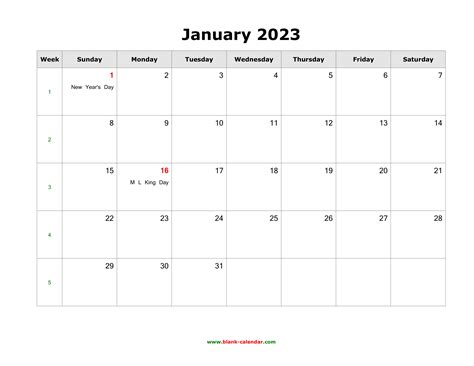Printable Monthly 2023 Calendar