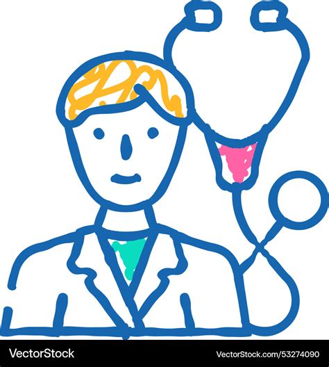 Pulmonologist Doctor Icon Doodle Royalty Free Vector Image