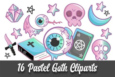 Pastel Goth Clipart Illustrations Graphic By Grafixeo · Creative Fabrica