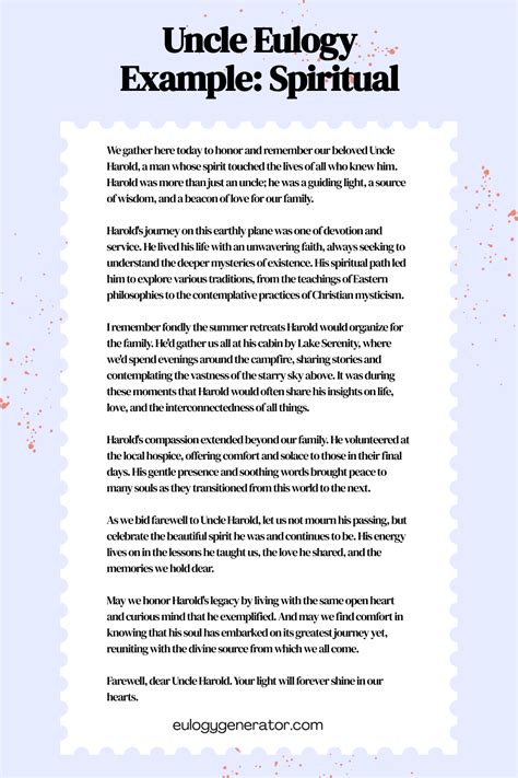 Best 13 Uncle Eulogy Examples 20 Heartfelt Examples To Inspire Your Own Artofit