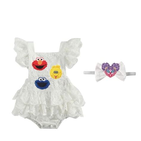 Boutique One Pieces Elmo Romper Sesame Street Birthday Outfit Dress