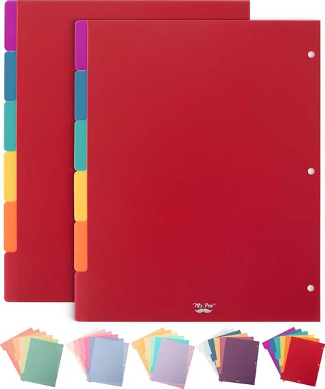 Binder Dividers 6 Tab Dividers Pack Of 2 Sets 12 Dividers Total