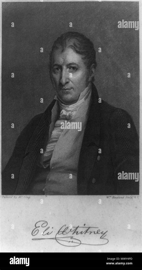 Portrait Of Eli Whitney After Drawing By Cb King 1820s William