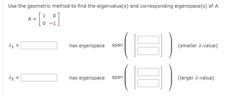 Solved Use The Geometric Method To Find The Eigenvalues