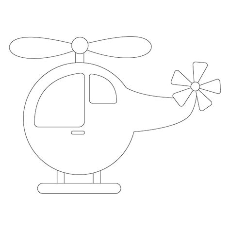 Premium Vector Transportation Clipart Outline Vehicle Clipart Helicopter