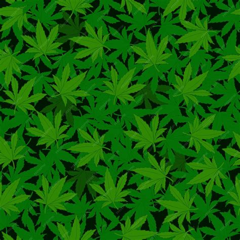 Premium Vector Marihuana Hemp Green Grass Background Seamless Patterns