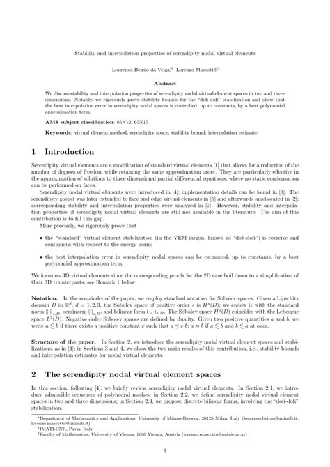 Pdf Stability And Interpolation Properties Of Serendipity Nodal