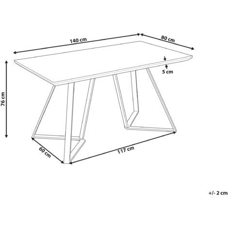 Dining Table Upton Light Brown 140 Cm 80 Cm
