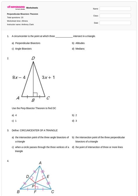 50 Perpendicular Bisector Worksheets On Wayground Free And Printable