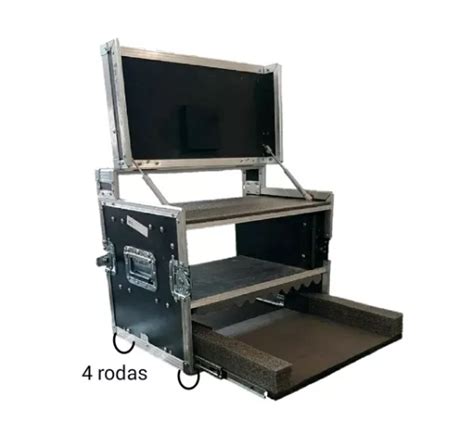 Case Rack Para Monitor 6u Switcher Com Rodas Mlz