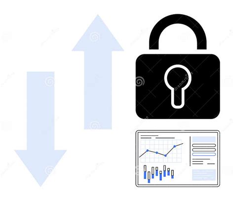 Data Security In Financial Analytics With Lock Arrows Indicating Data