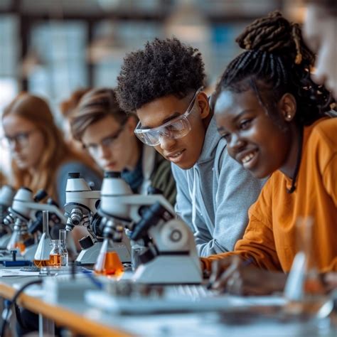 Free Students Using Microscopes Image Students Microscopes Science