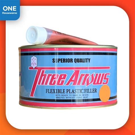 สีโป้วแดง สีโป้ว 3 ศร ขนาด 1 กิโลกรัม สีโป๊วรถยนต์สามศร Three Arrows สี