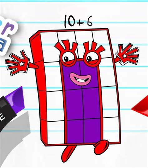 Numberblock 10 6 R Numberblocks