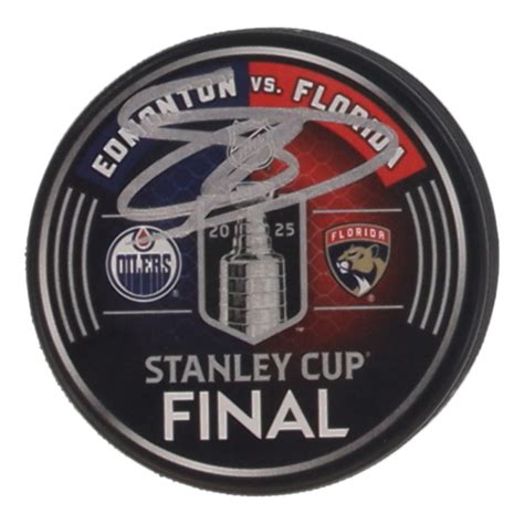 Stuart Skinner Signed 2025 Stanley Cup Final Hockey Puck Jsa Pristine Auction